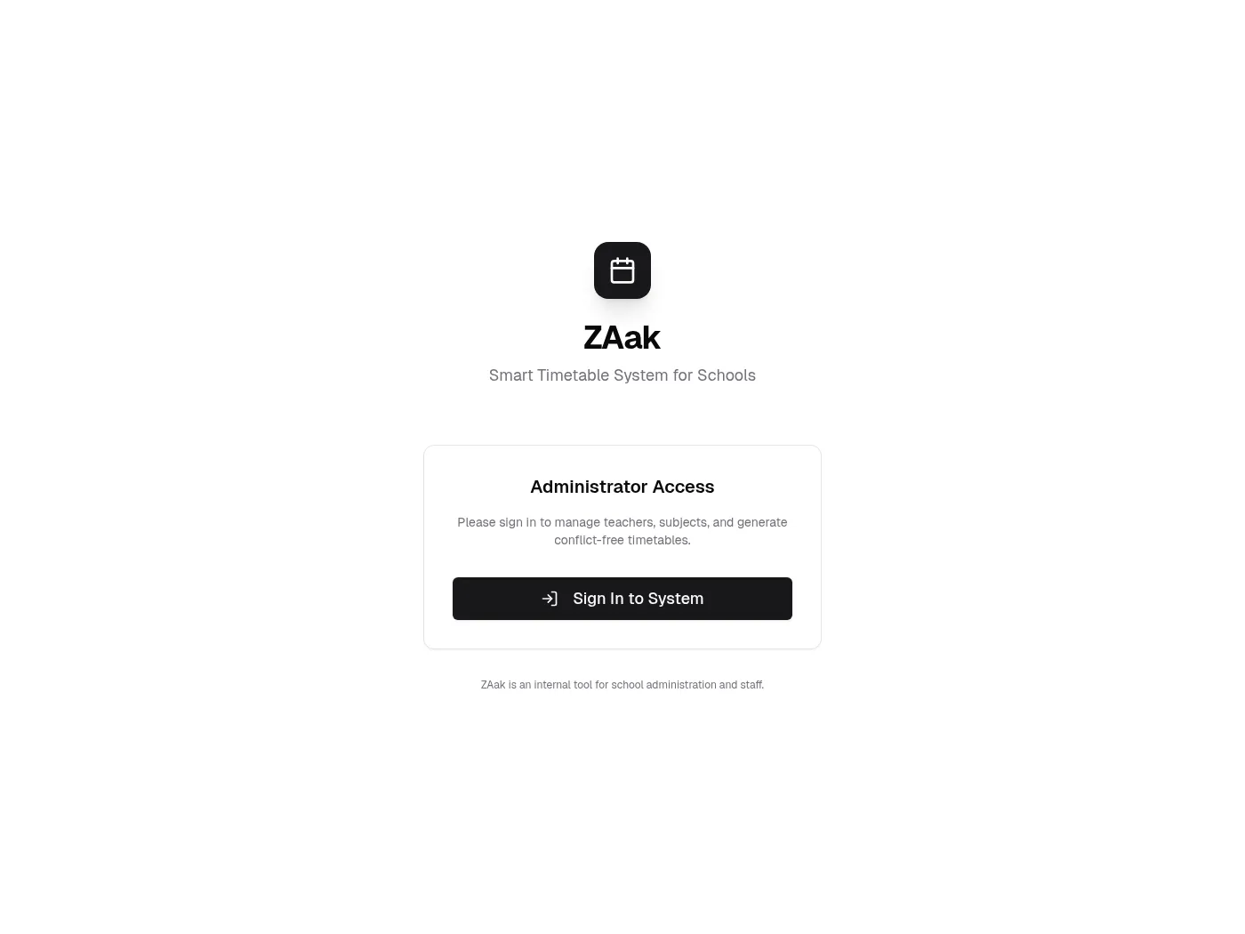 ZAak Timetable Manager