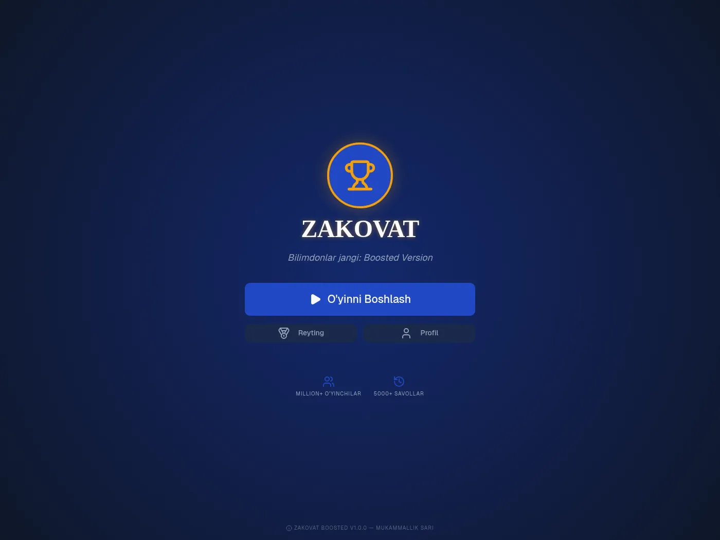 Zakovat Boosted Quiz