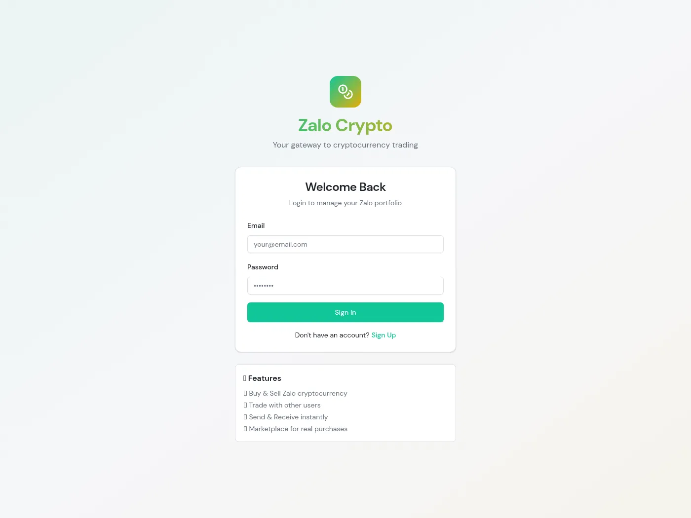 Zalo: Comprehensive Real-World Crypto Platform