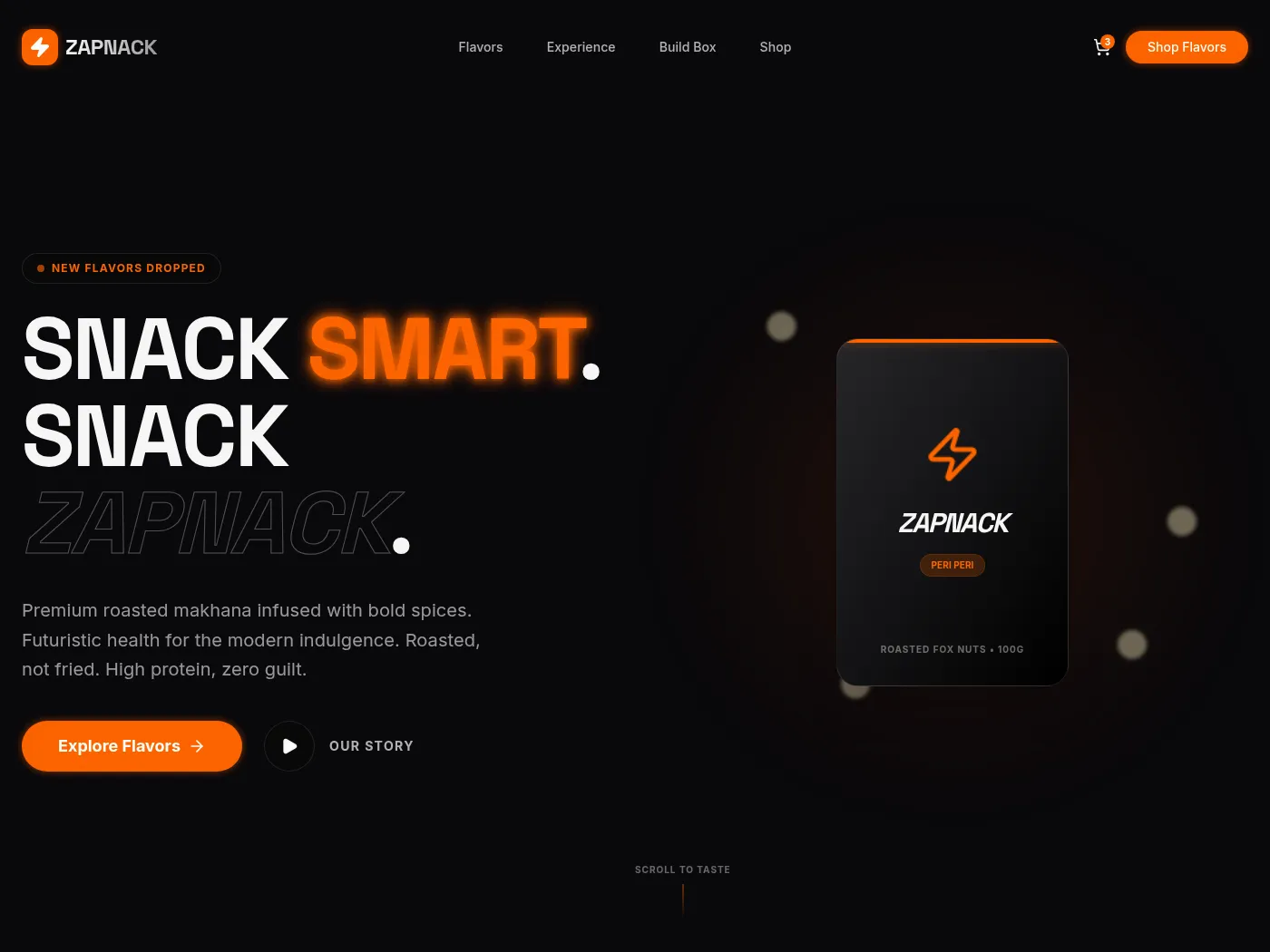 Zapnack 3D Snack Website