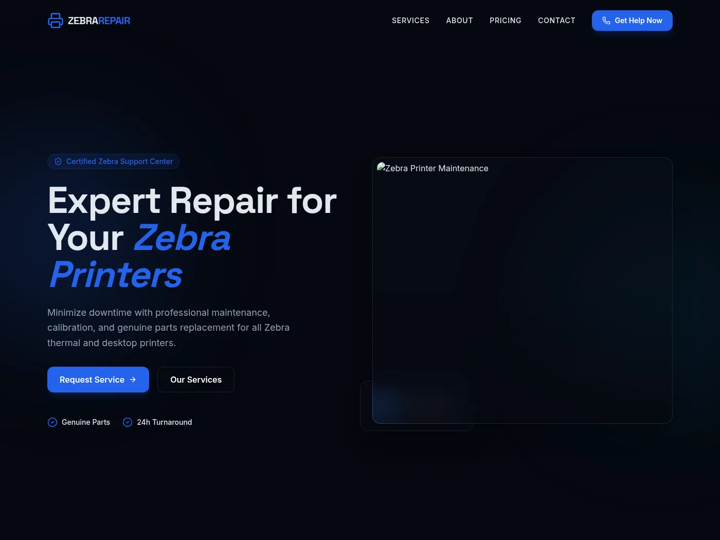 Zebra Printer Repair Site