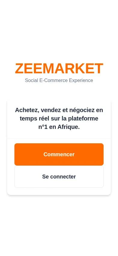 ZEEMARKET Social E-Commerce App