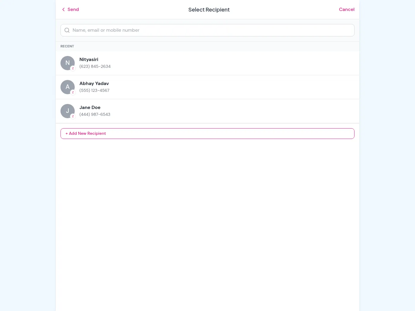 Zelle Pay Simulator