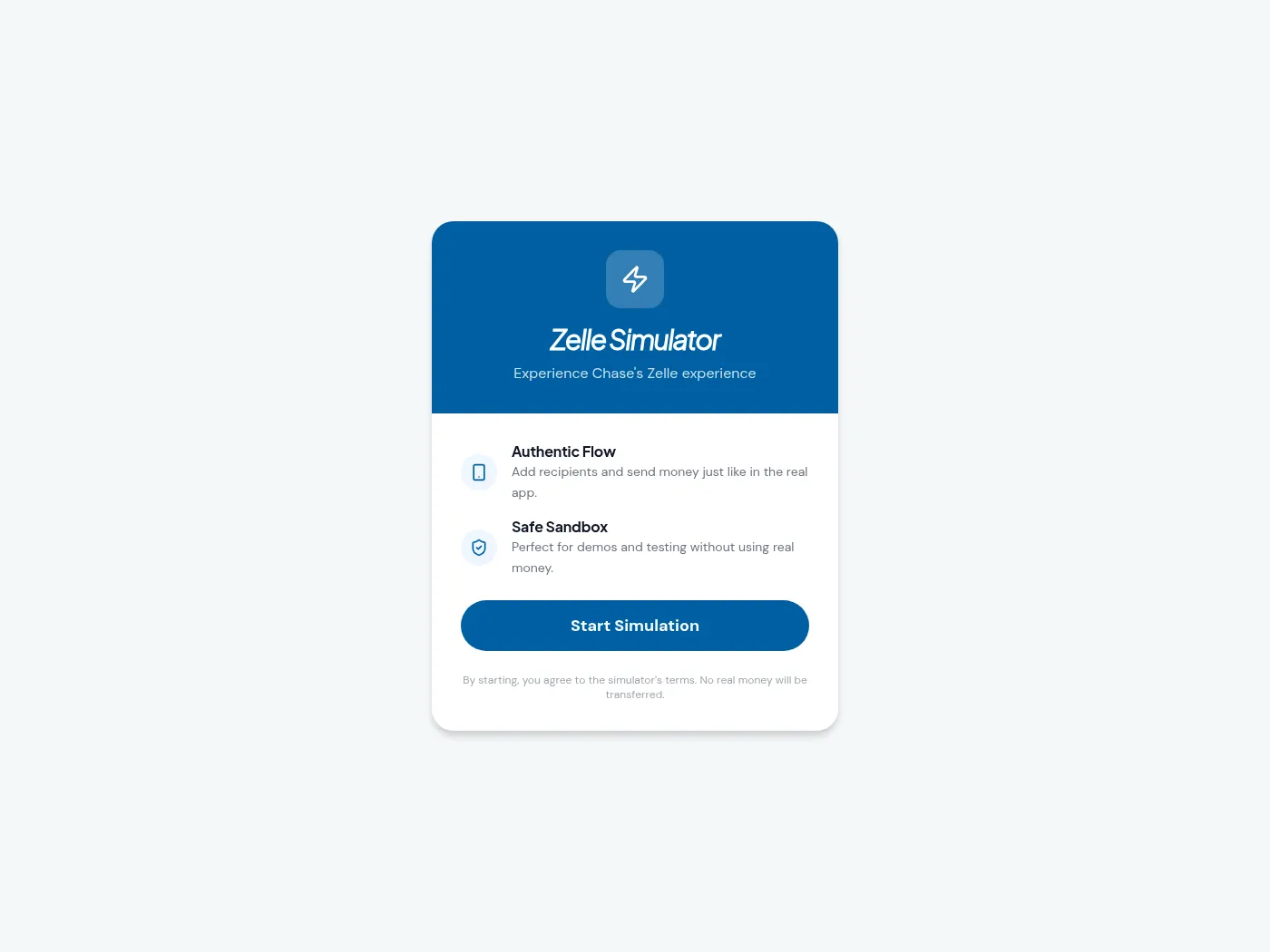 Zelle Demo Simulator