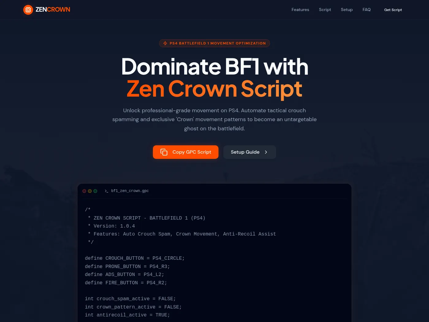 Zen Crown Script PS4