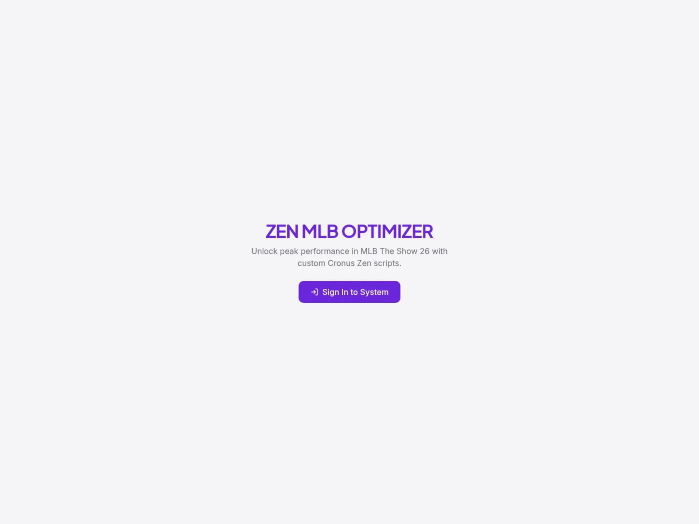 Zen MLB Optimizer