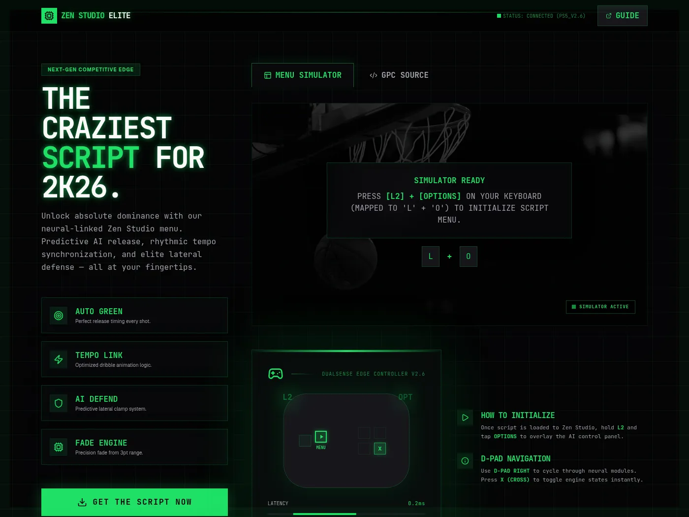 Zen Studio Script Menu