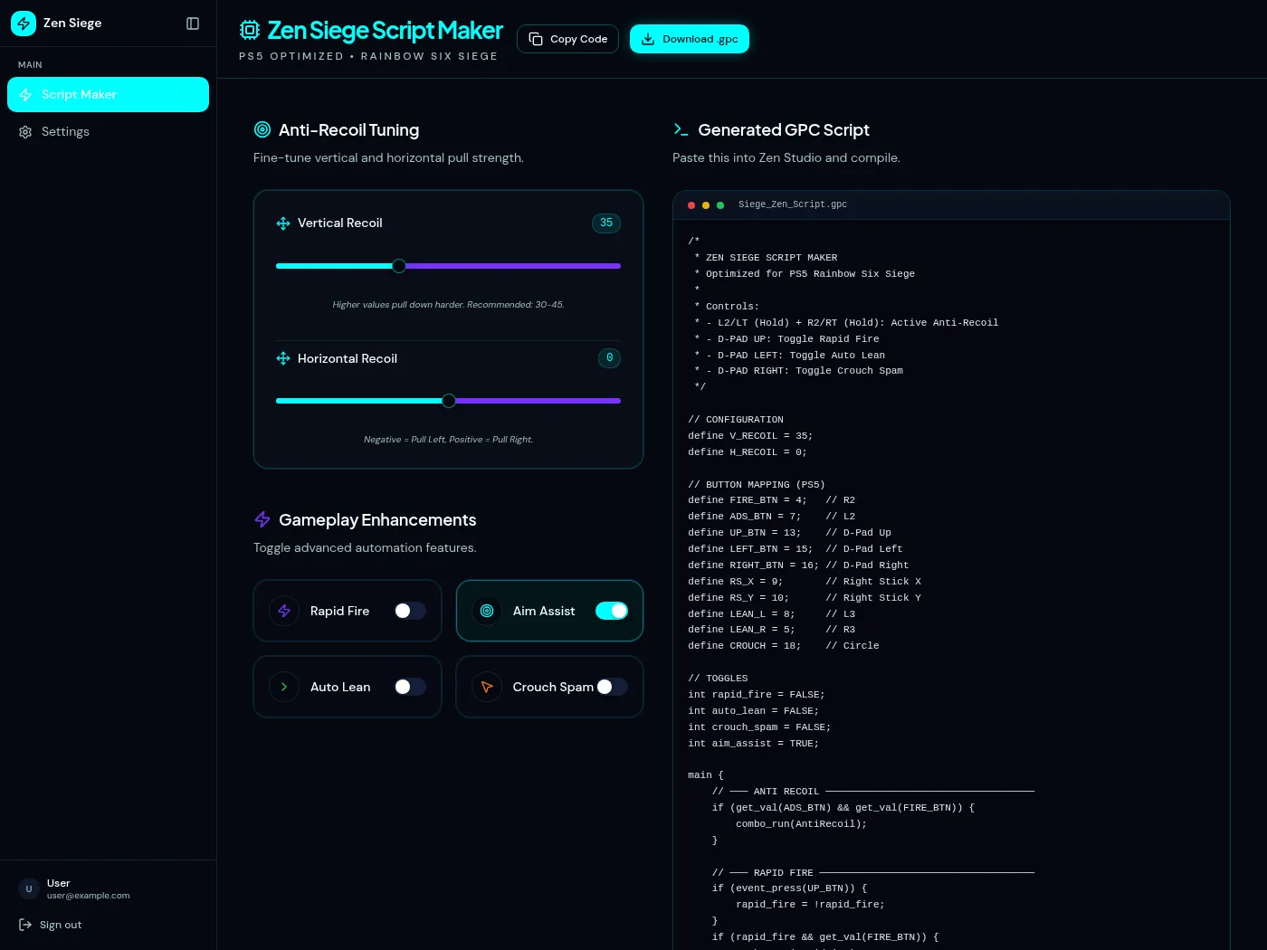Zen Siege Script Maker