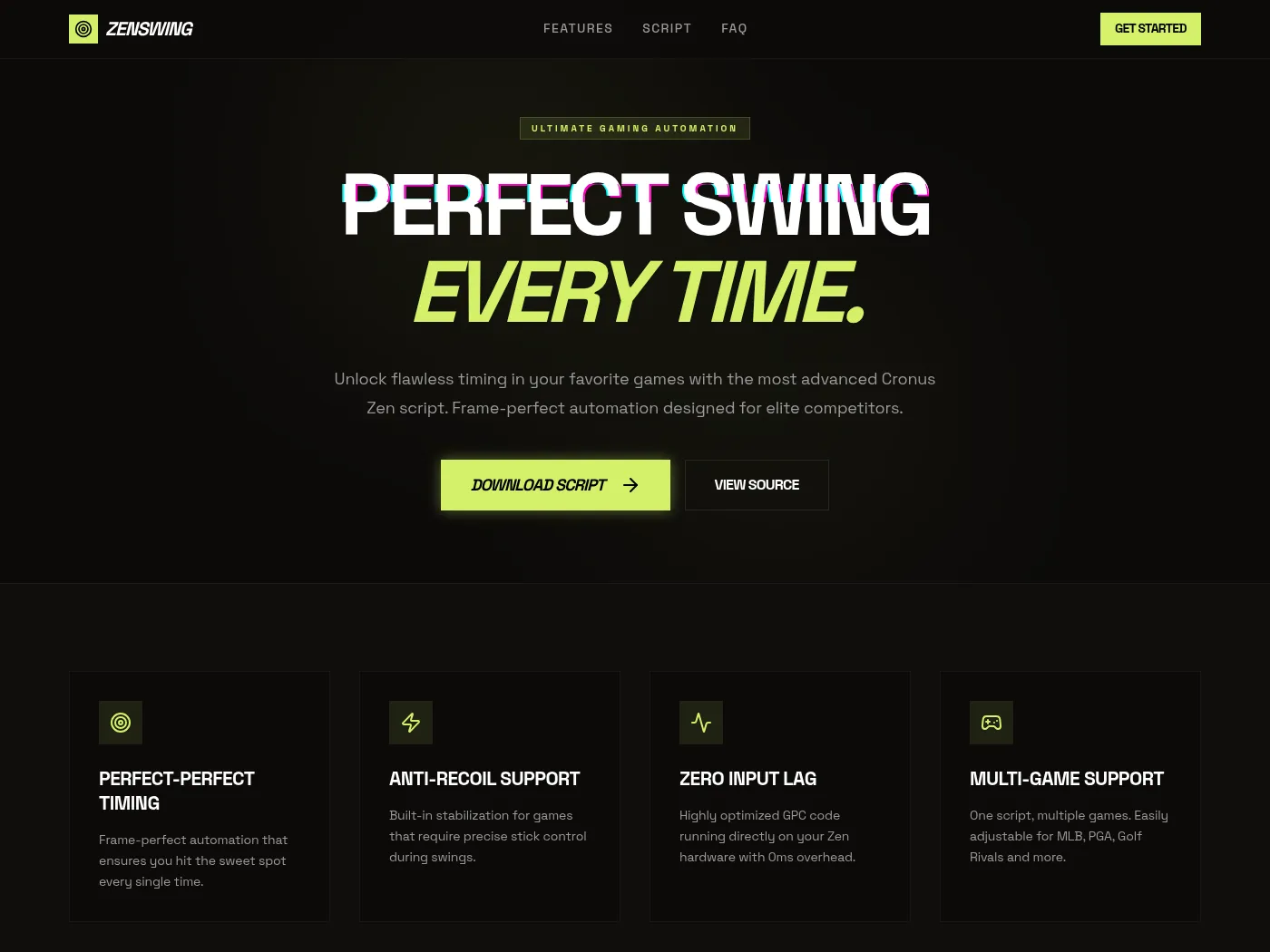 Zen Perfect Swing Script