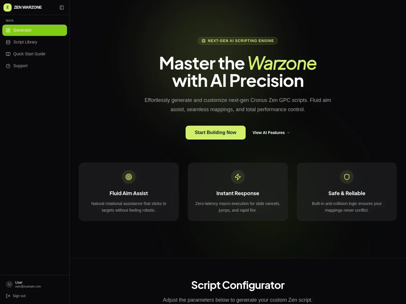 Zen Warzone Script Hub