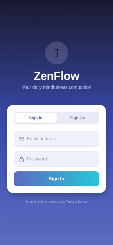 ZenFlow Wellness App