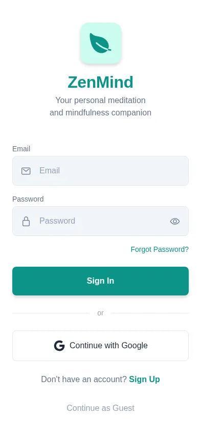 ZenMind Wellness App