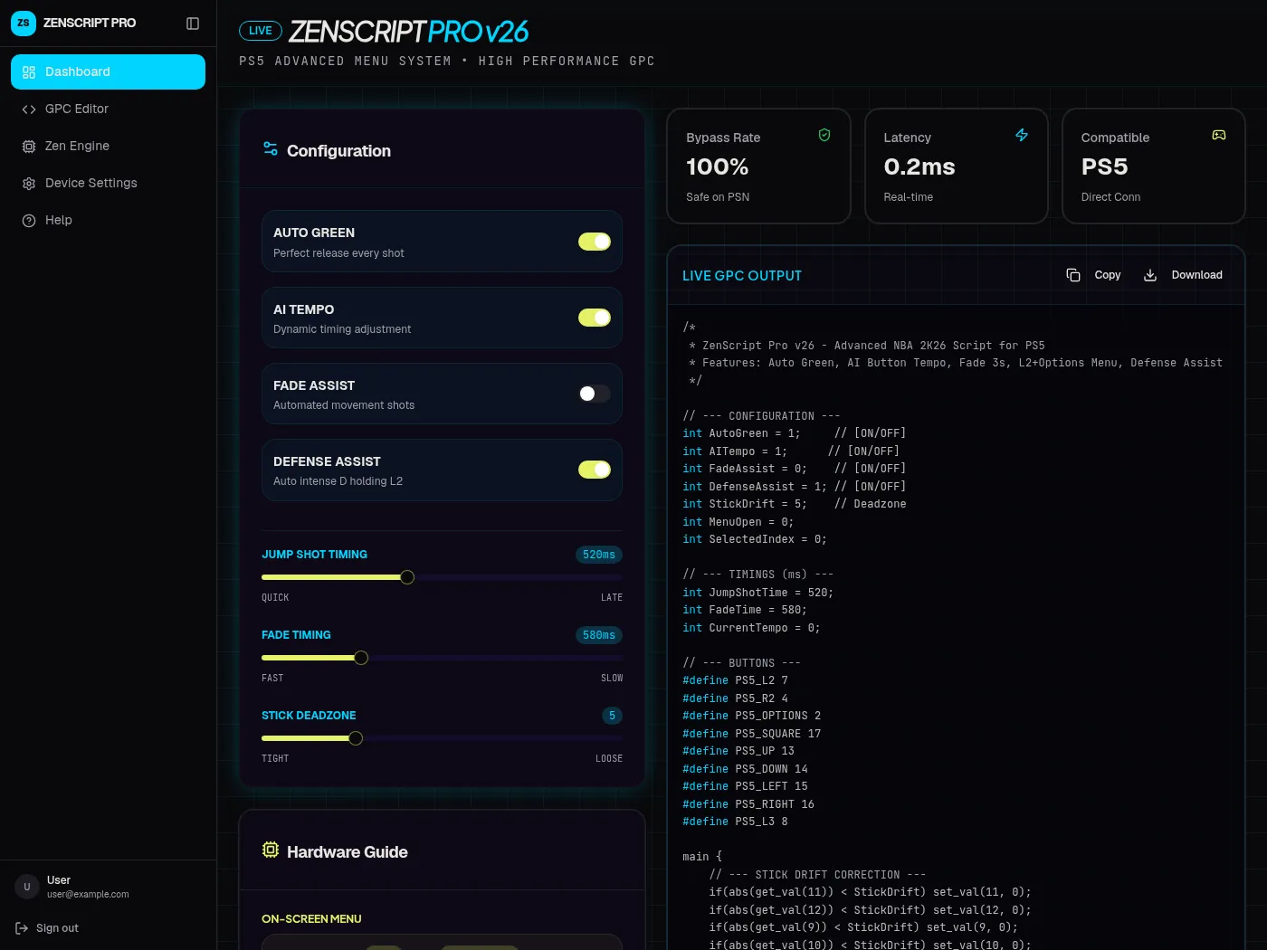 ZenScript Pro Menu