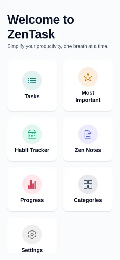 ZenTask Habit Tracker