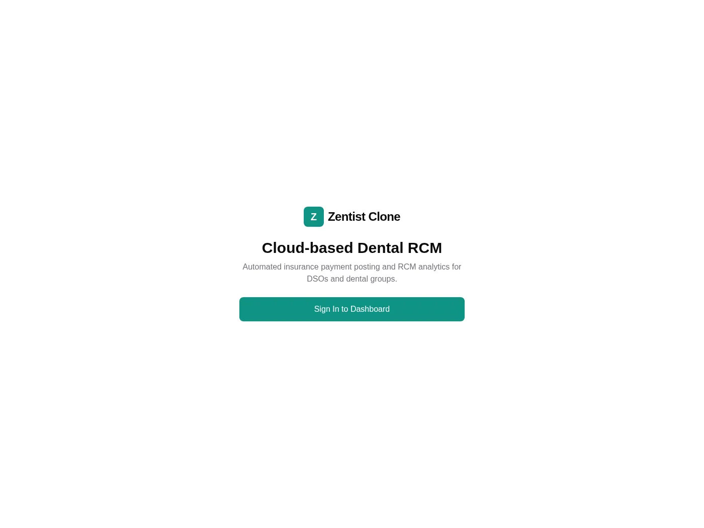 Zentist Dashboard Clone