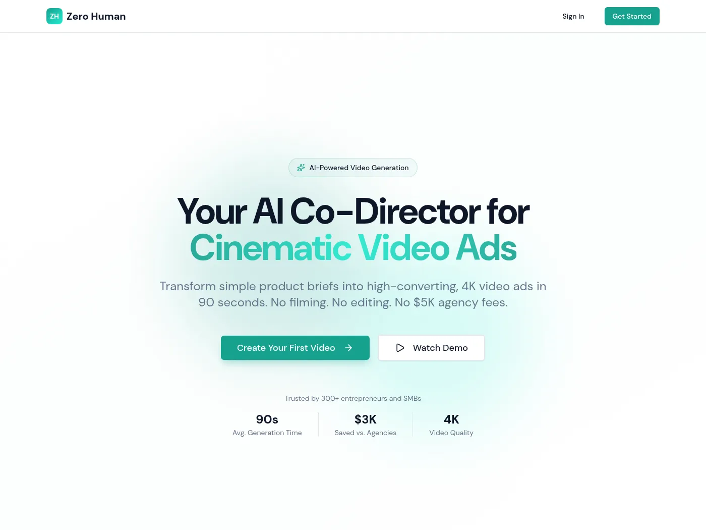 Zero Human AI Co-Director