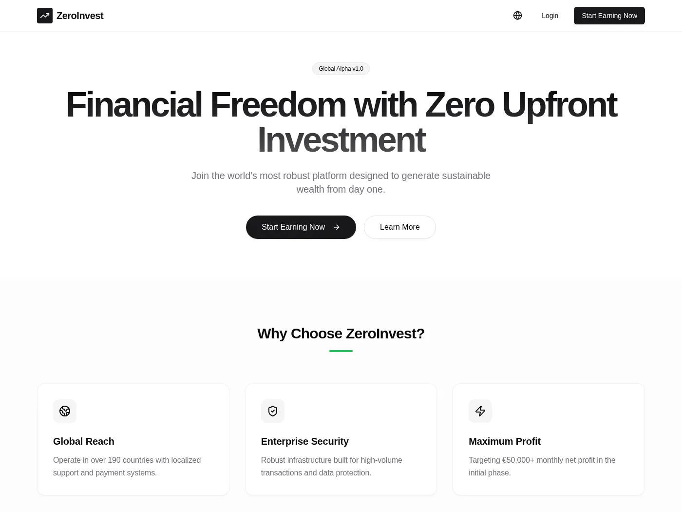 Zero Invest Global Platform