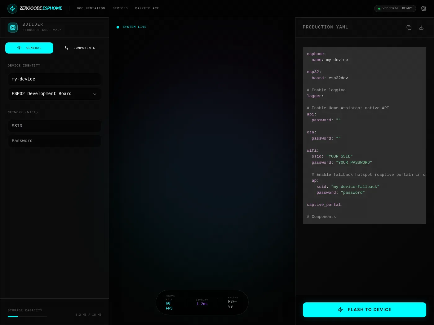 ZeroCode ESPHome Builder