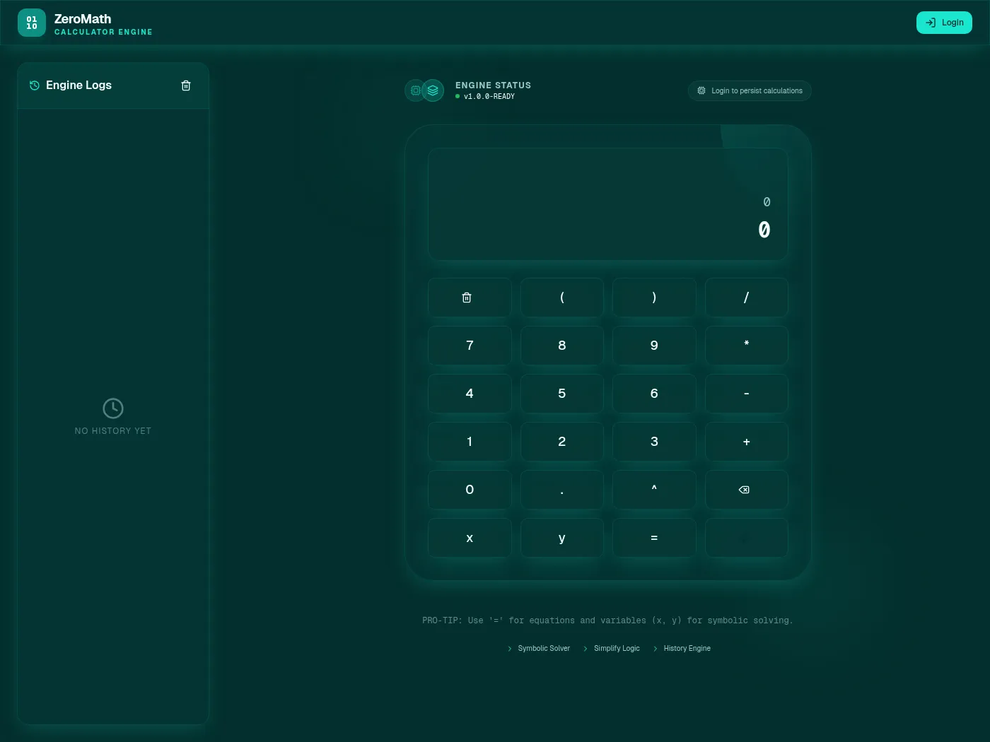 ZeroMath Calculator Engine