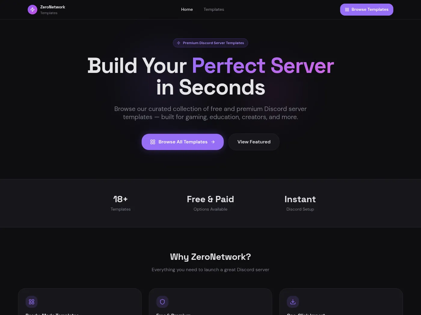 ZeroNetwork Templates