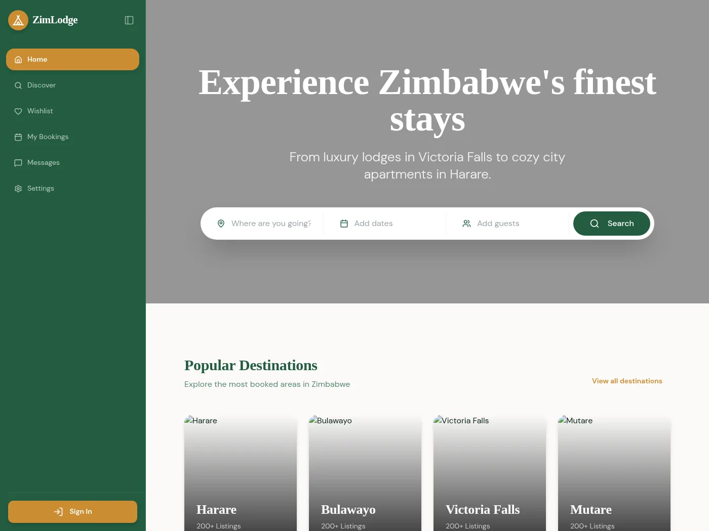 ZimLodge Booking Platform