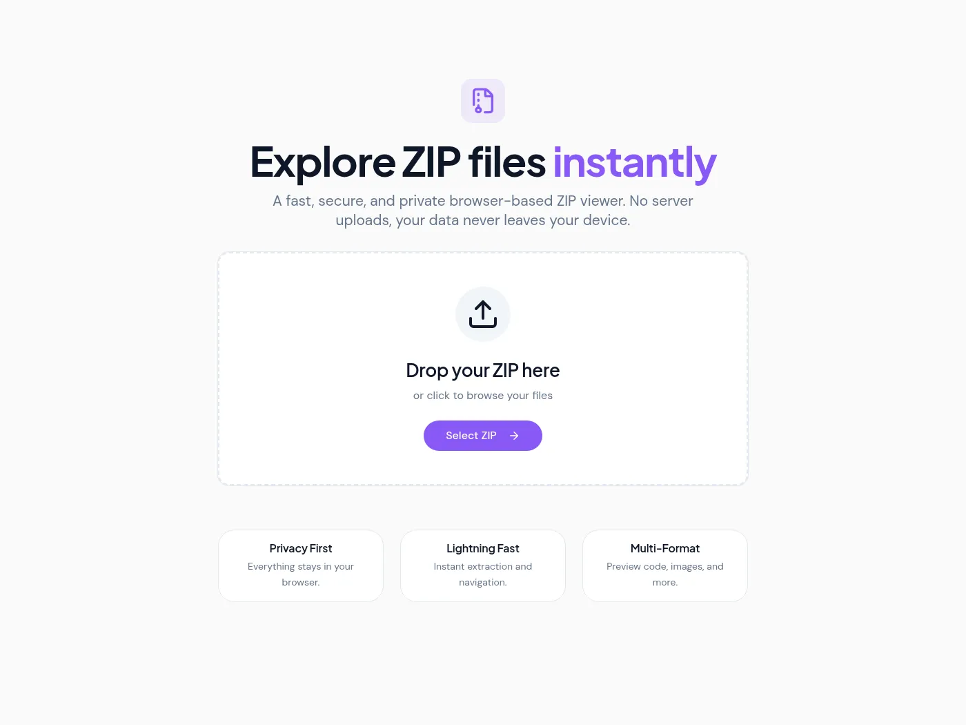 ZipReader Web App