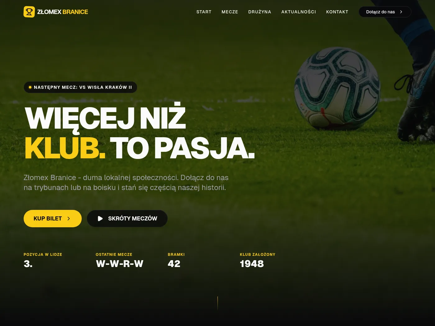 Złomex Branice FC Website