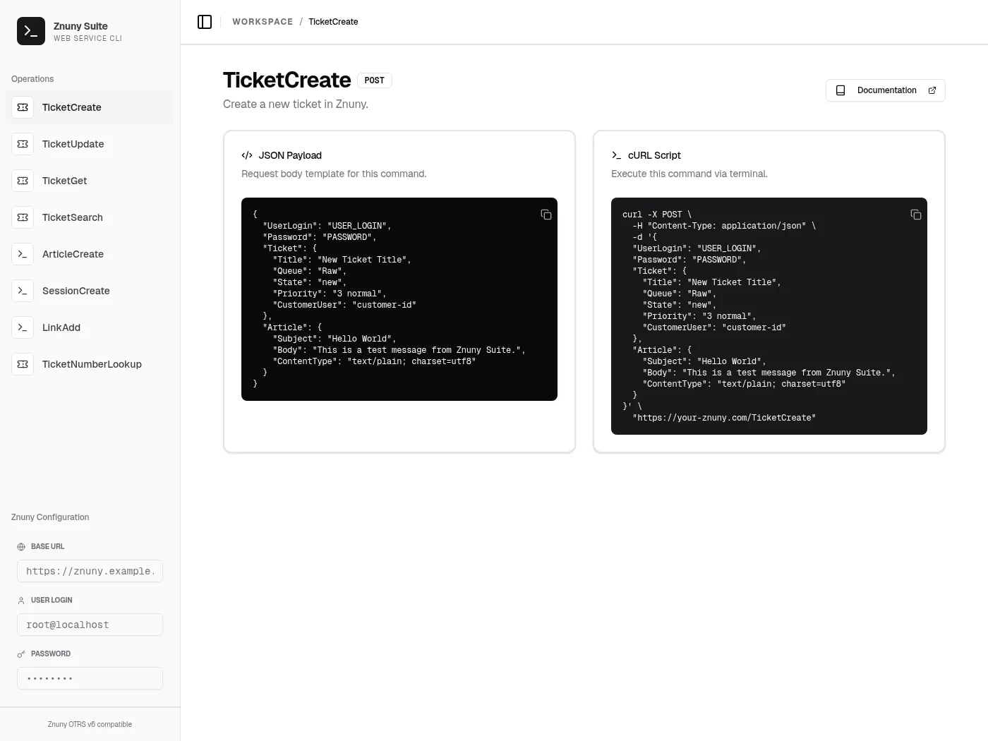 Znuny OTRS WebService Suite