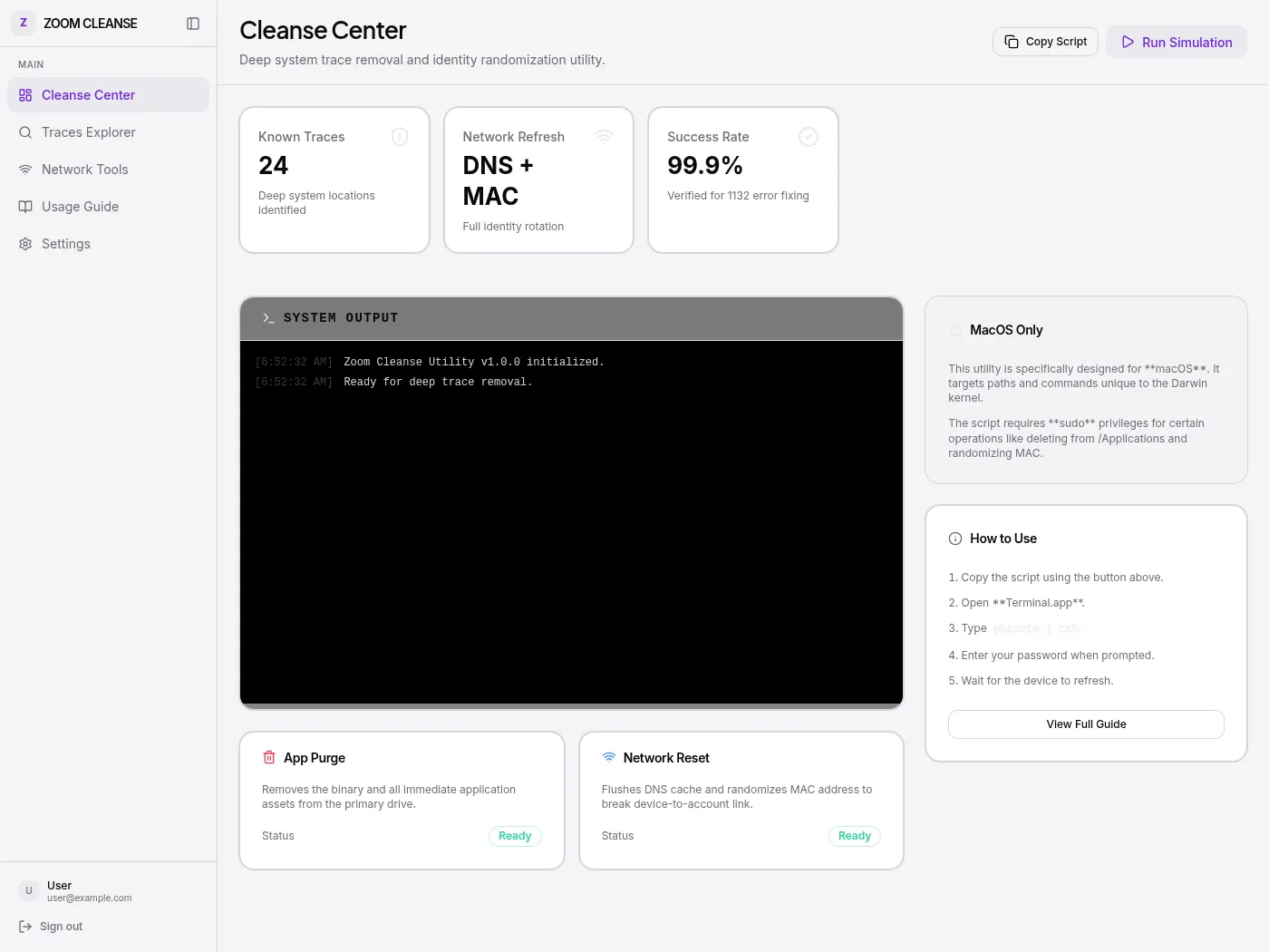 Zoom Cleanse Utility