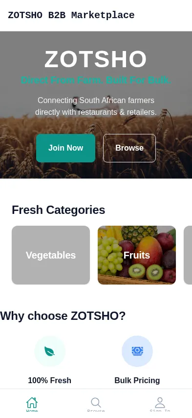 ZOTSHO Mobile Marketplace