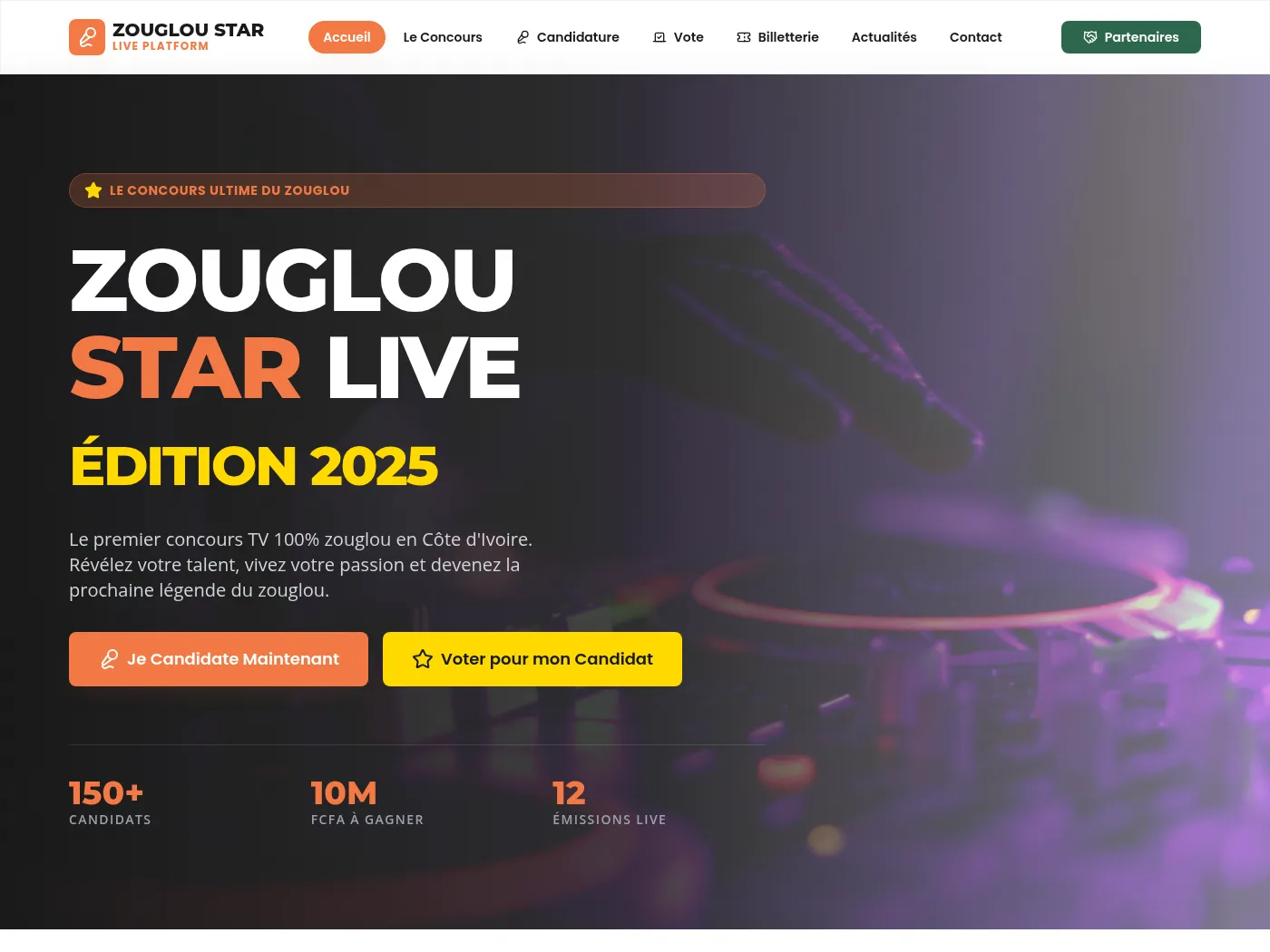 Zouglou Star Live Platform
