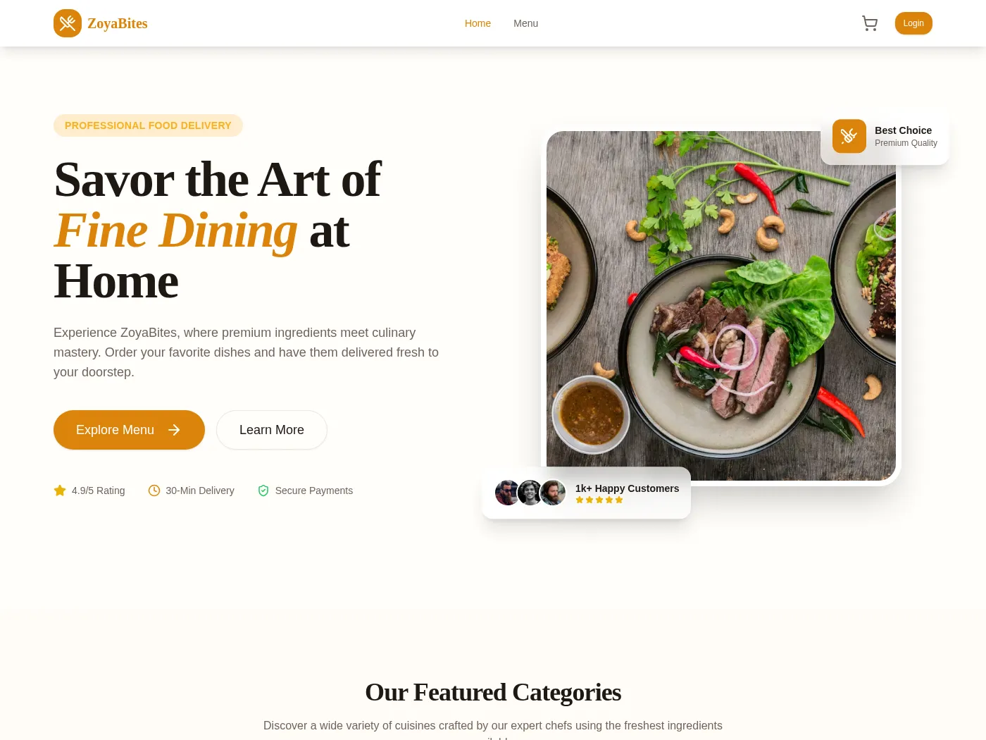 ZoyaBites Food Ordering