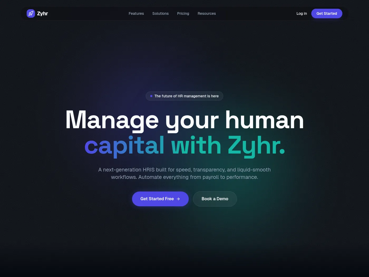 Zyhr Parallax Landing Page
