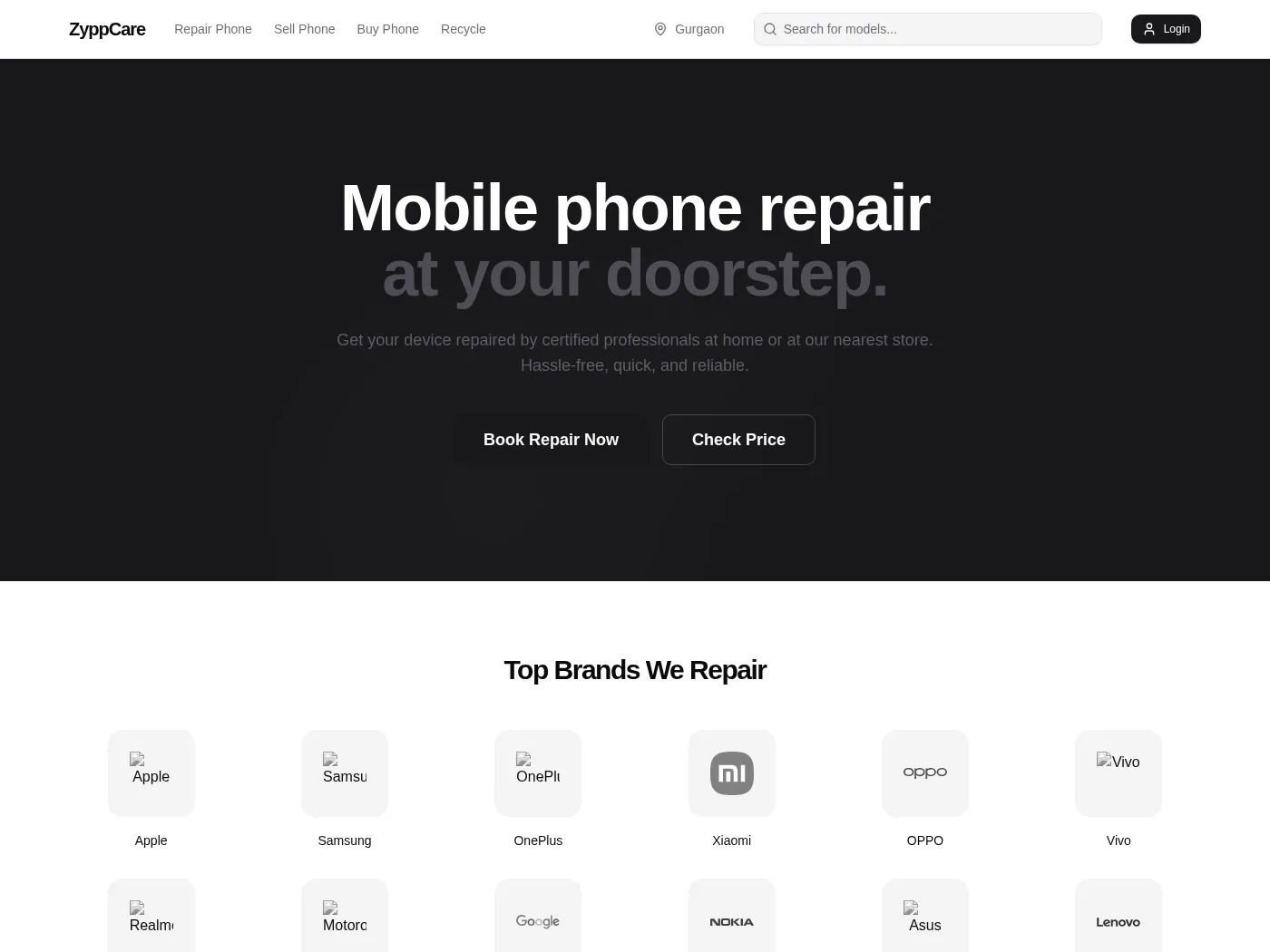 ZyppCare Repair Portal