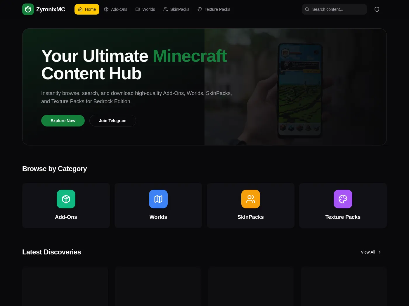 ZyronixMC Content Hub